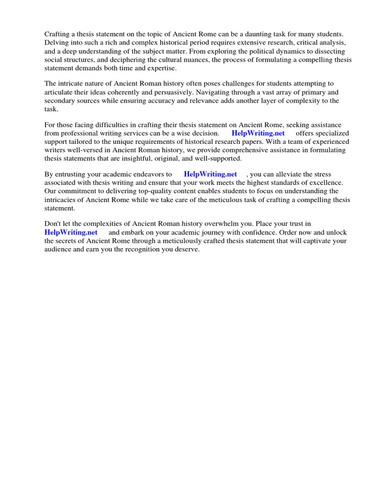 Thesis Statement of Ancient Rome | PDF | Thesis | Essays