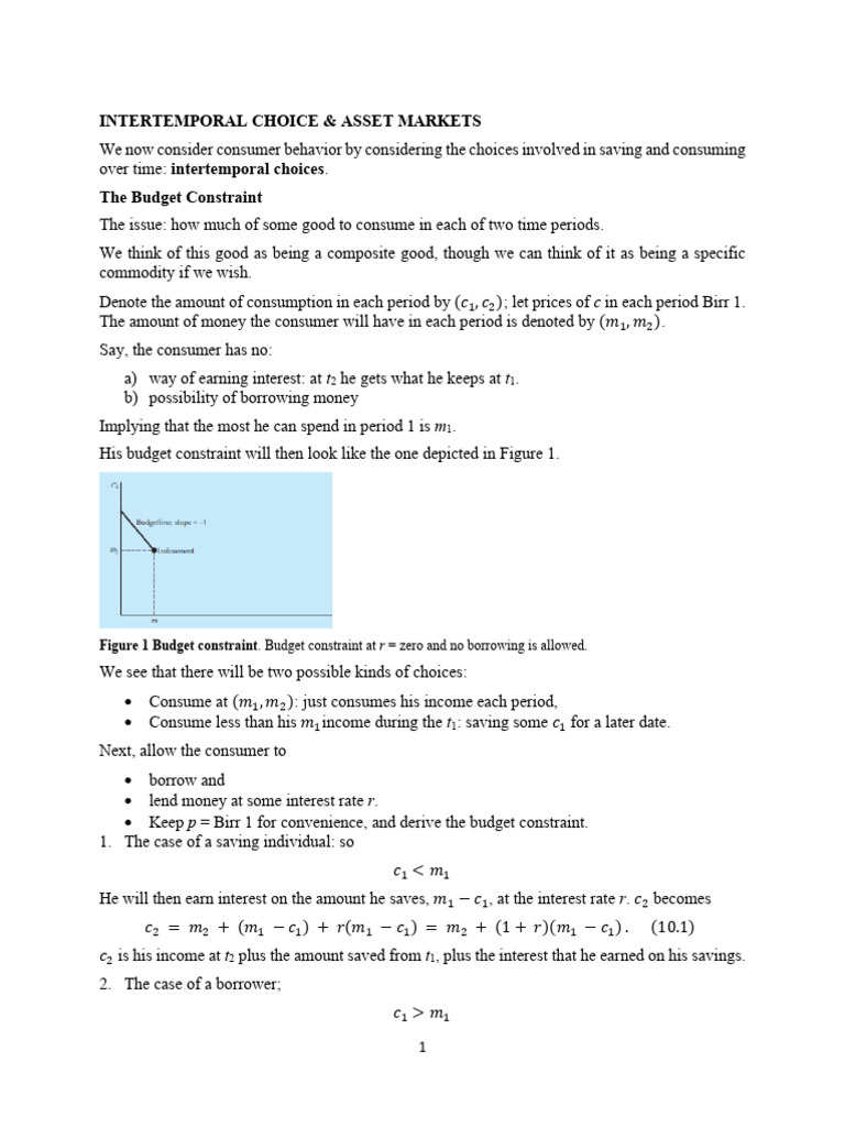 07 Intertemporal Choice Asset marketsLN | PDF | Bonds (Finance) | Interest