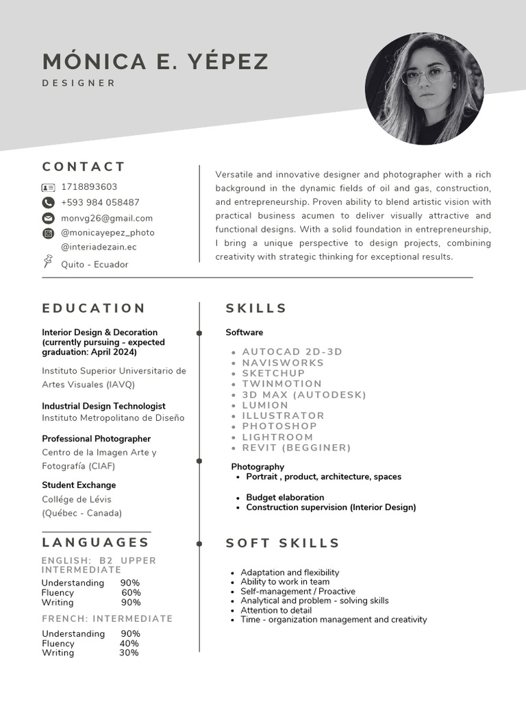 CV Monica Yepez | PDF | Electrical Substation | Instrumentation