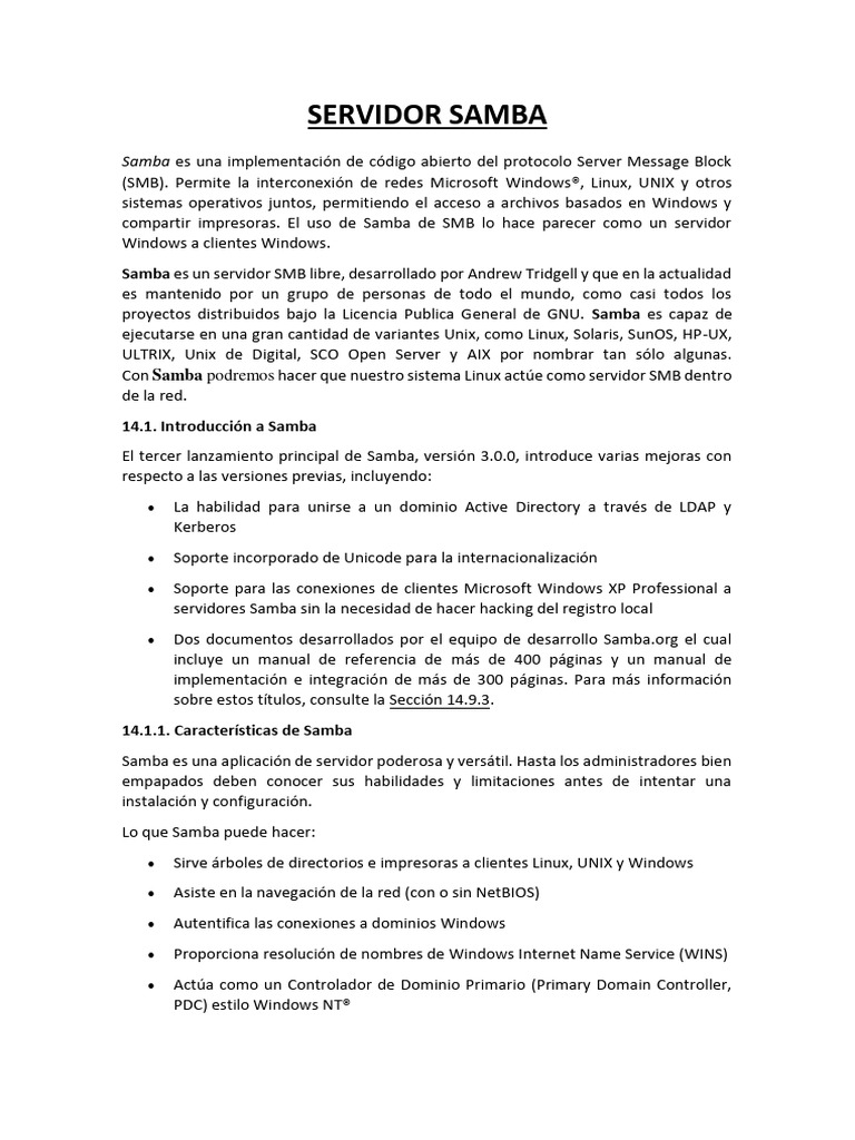 Servidor Samba | PDF