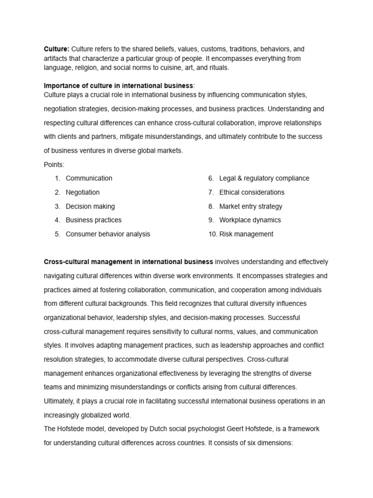 International Business MID Term 1 | PDF | Internationalization | Market ...