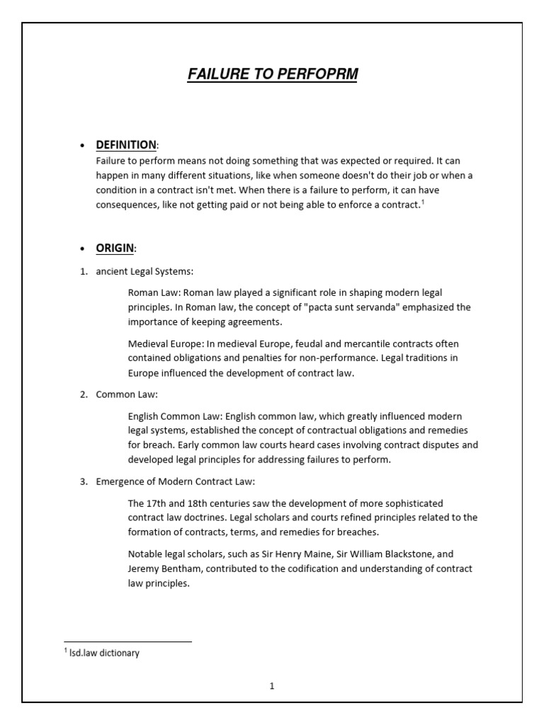 Failure To Perform | PDF | Common Law | Private Law