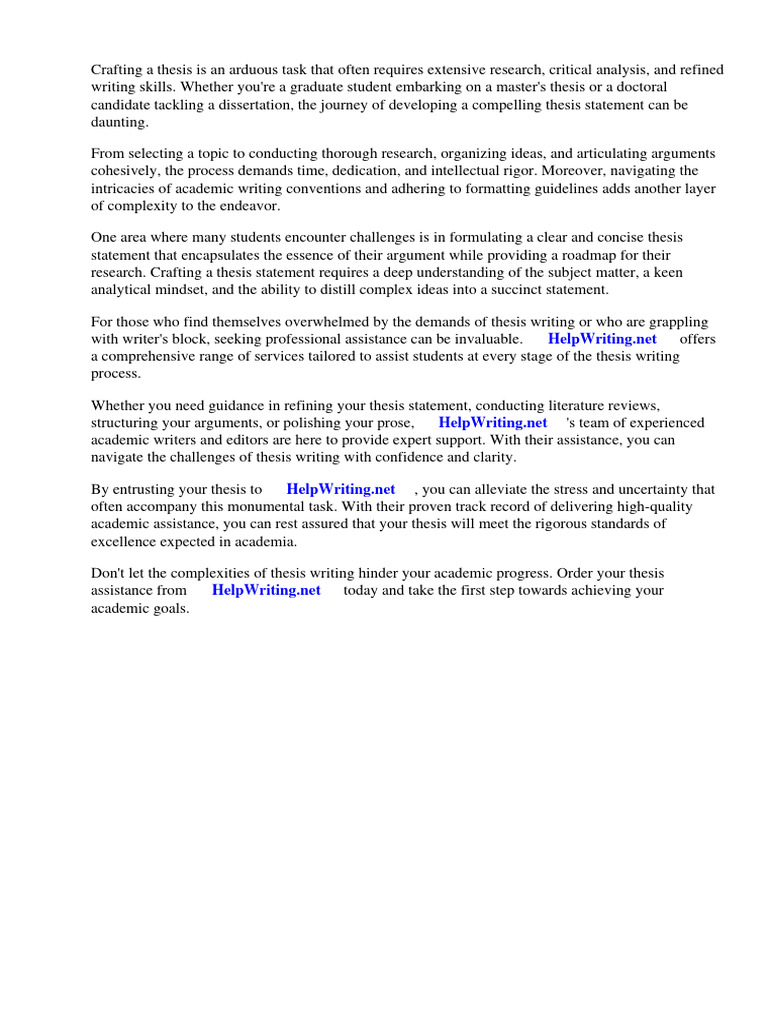 Example Literary Thesis Statements | PDF | Essays | Thesis