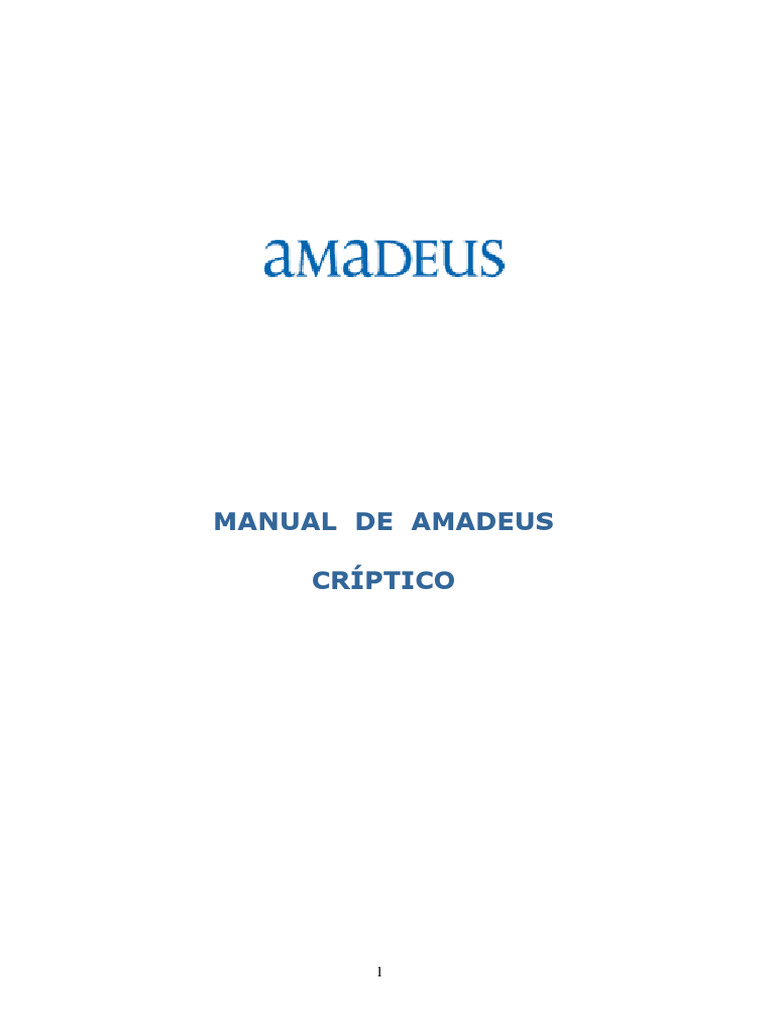 Manual de Amadeus Críptico | PDF | aerolíneas | Aviación