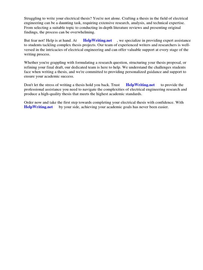 Electrical Thesis Topics | Download Free PDF | Thesis | Engineering