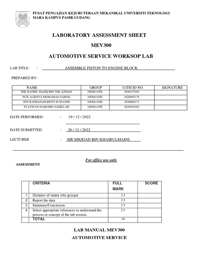 Lab 3 Report | PDF | Mechanical Engineering | Engines