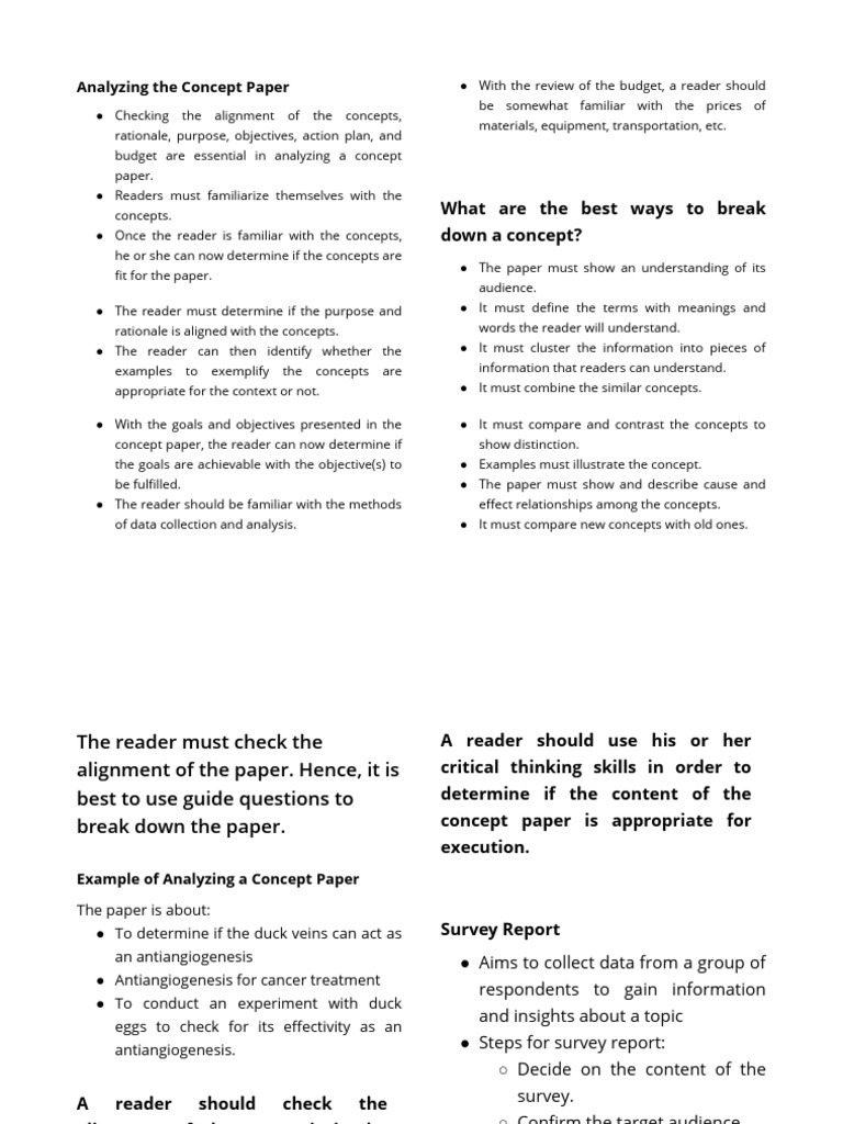 Analyzing a Concept Paper Effectively | PDF | Career & Growth