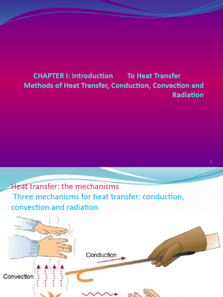CHAPTER I: Introduction To Heat Transfer Methods of Heat Transfer, Conduction, Convection and ...