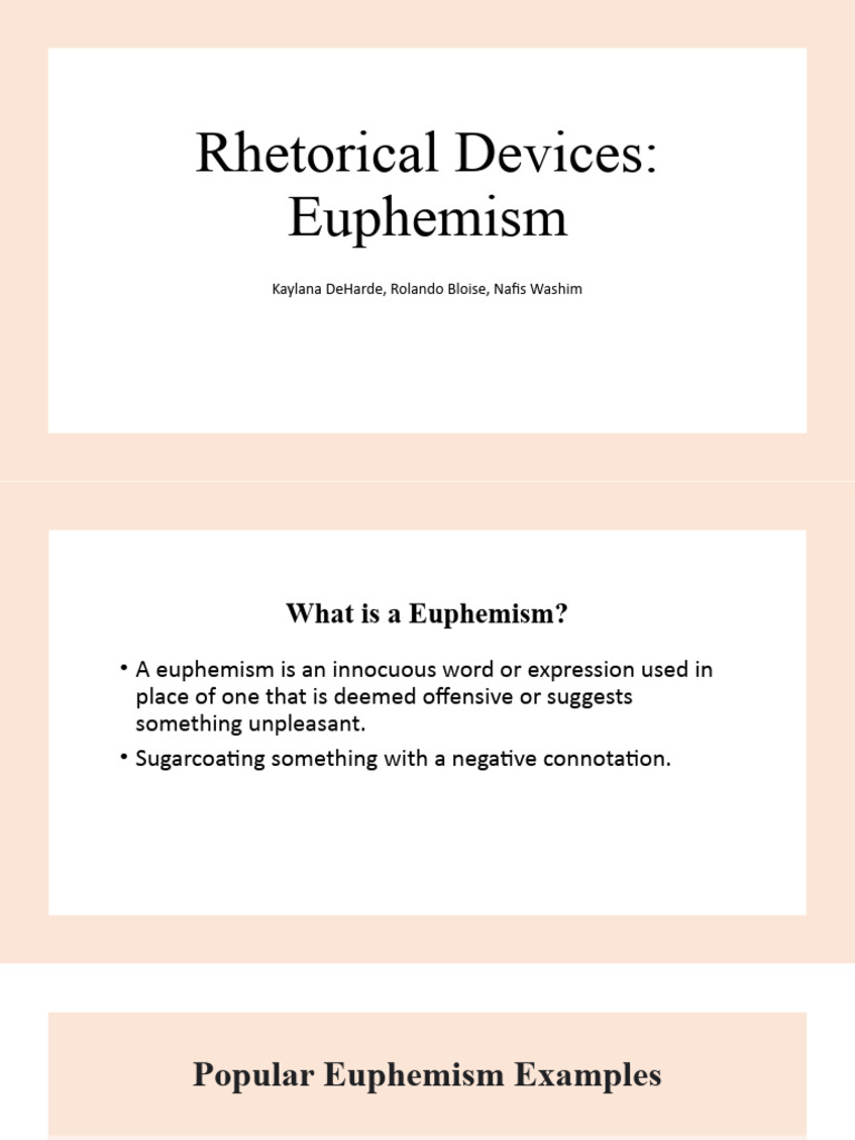 Rhetorical Devices Euphemism-1 (1) | PDF | Lexicology | Rhetorical ...