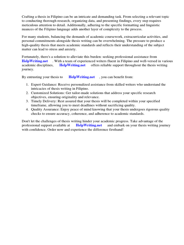 Thesis in Filipino Sample | PDF Thesis in Filipino Sample | PDF