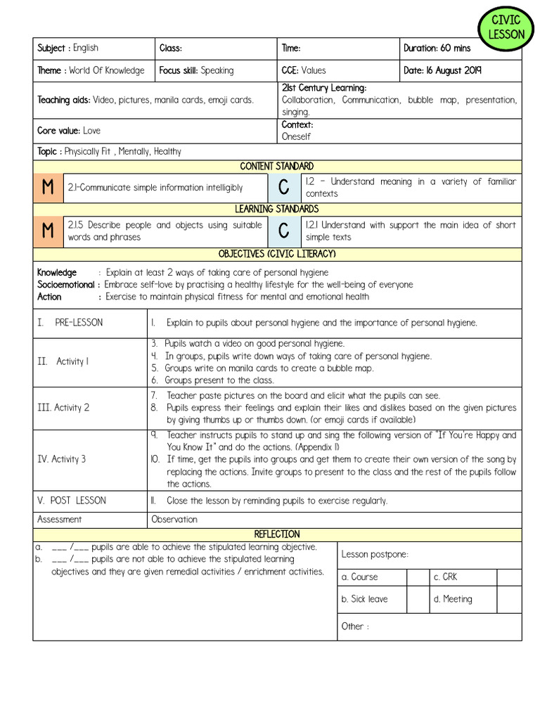 Lesson Plan | PDF | Teachers | Cognition