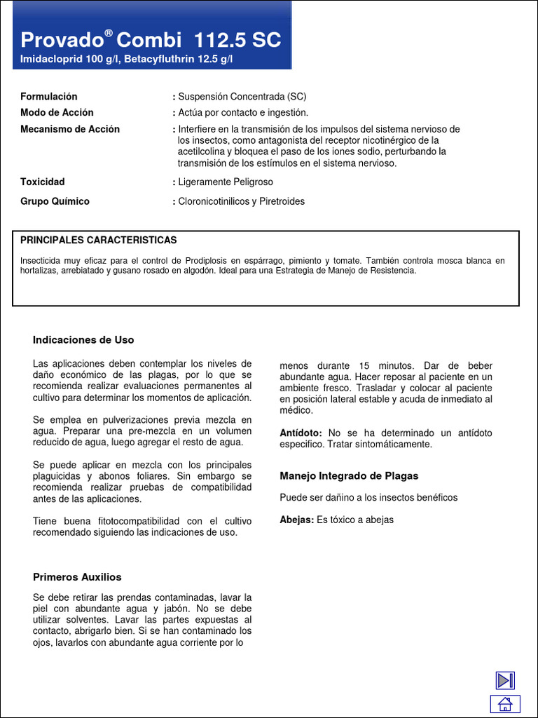 Provado Combi: Insecticida Eficaz | PDF | Agua