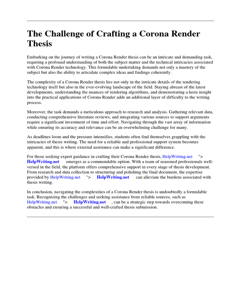 Corona Render Thesis | PDF | Rendering (Computer Graphics) | Texture Mapping