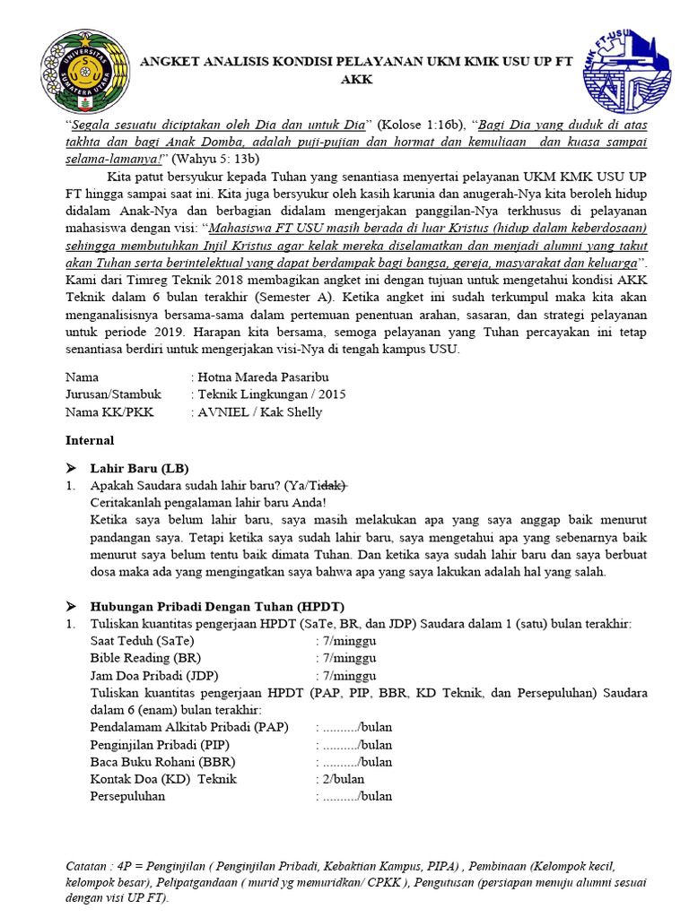 Analisis Pelayanan UKM KMK FT USU | PDF