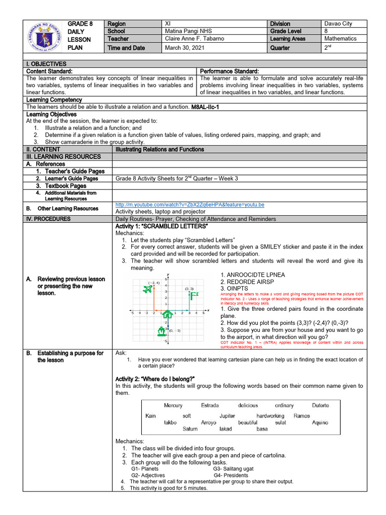 Lesson Plan - Functions | PDF