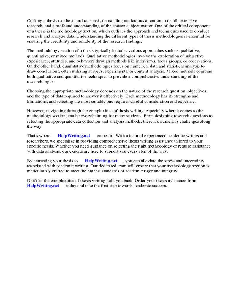 Types Thesis Methodology | PDF | Methodology | Quantitative Research