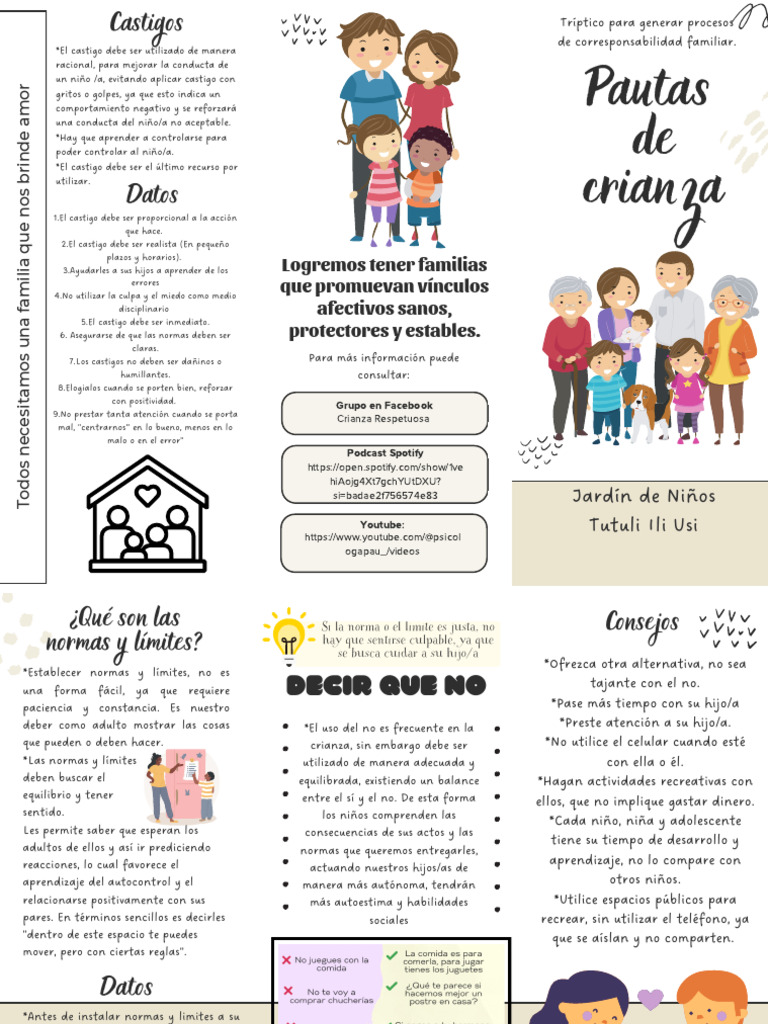 Folleto Tríptico Pautas de Crianza | PDF