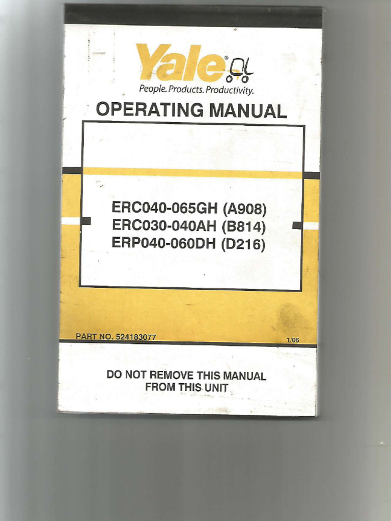 Yale Electric Forklift MANUAL DE OPERAICON | PDF