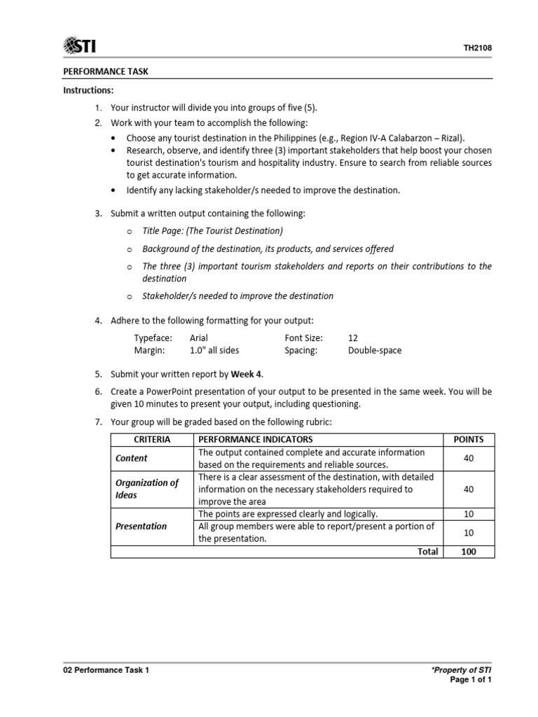 02 Performance Task 1 | PDF