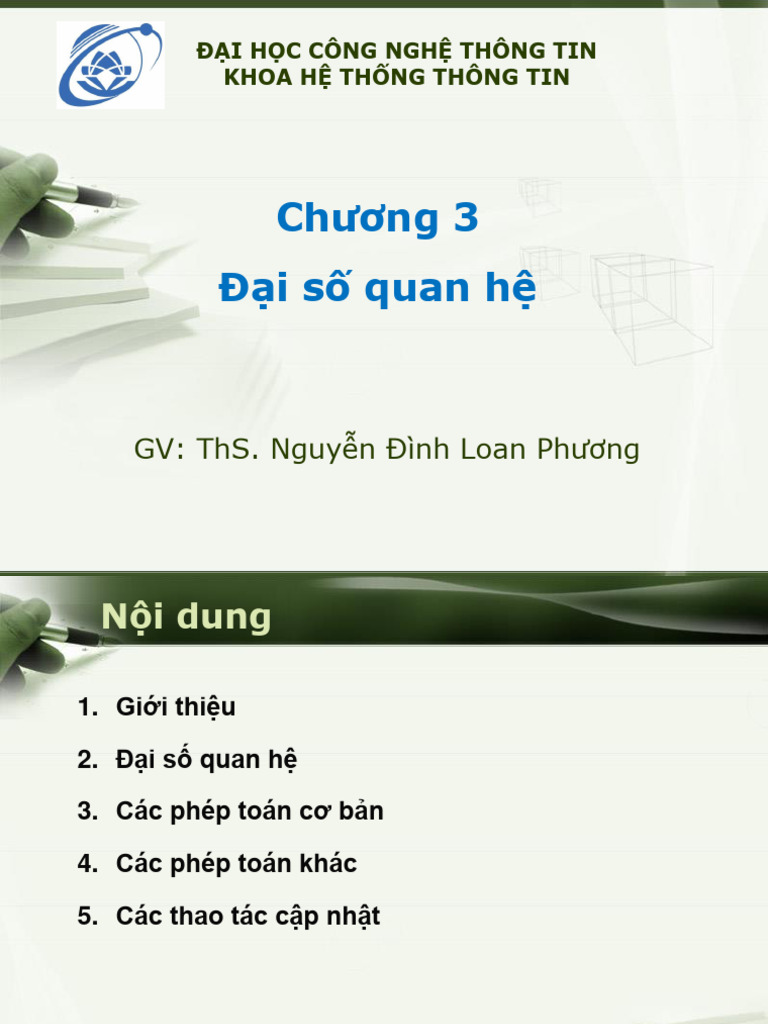 Chuong 3 - Dai So Quan He-CoPhuong | PDF