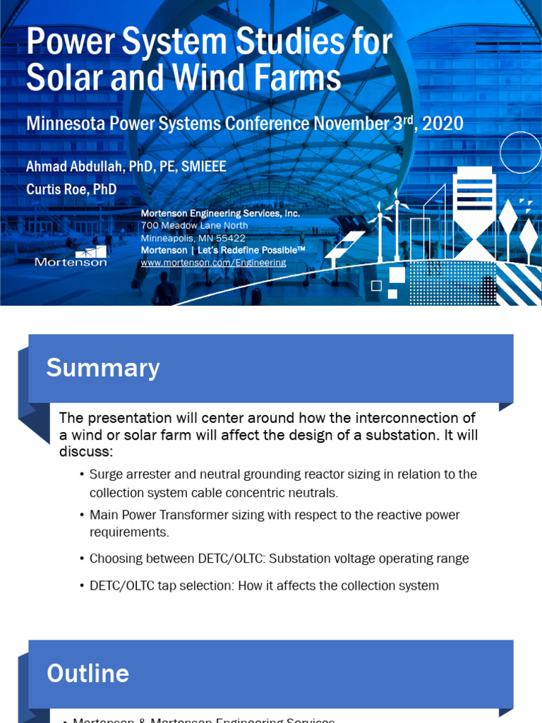 SUBSTATION - Power System Studies For Solar and Wind Farms | PDF ...
