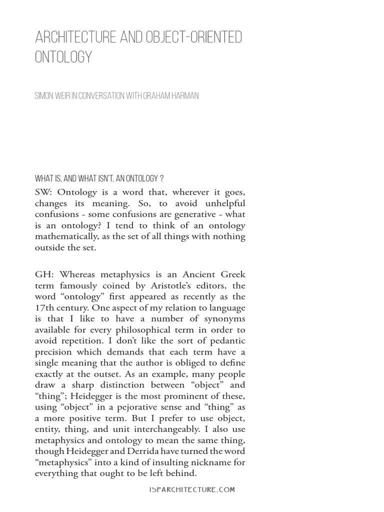 Object-Oriented Ontology Explained | PDF | Reality | Philosophical Realism