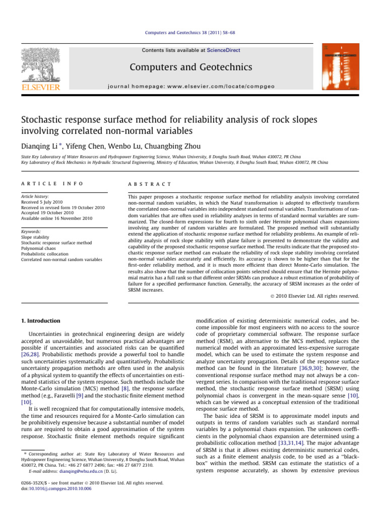 145 Stochastic Response Surface Method For Reliability Analysis Of
