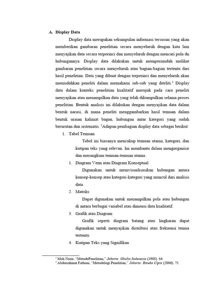 Makalah (Display Data) | PDF | Metode & Bahan Ajar | Seni