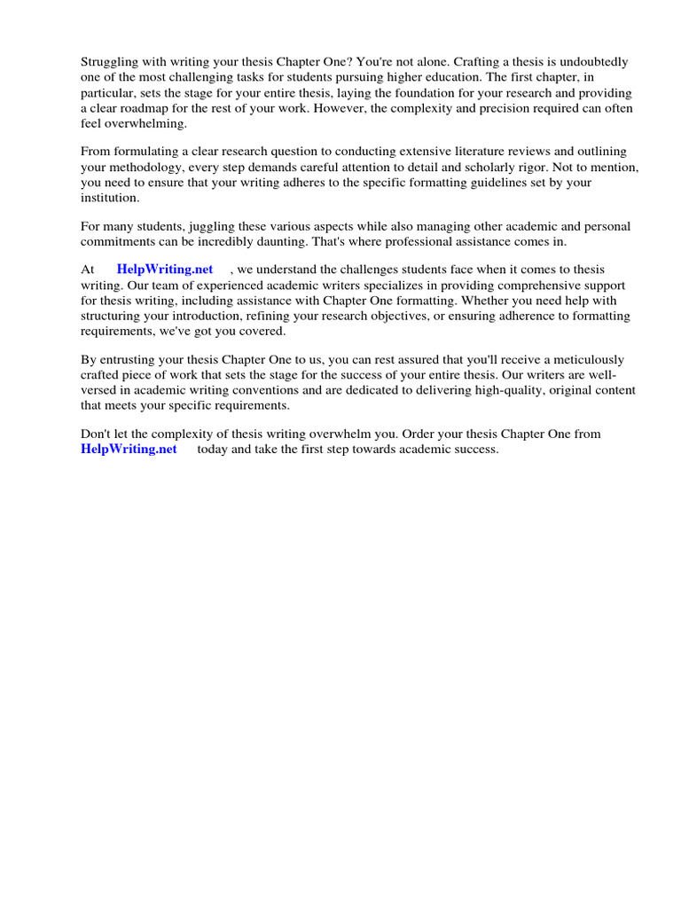 Thesis Chapter One Format | PDF | Career & Growth
