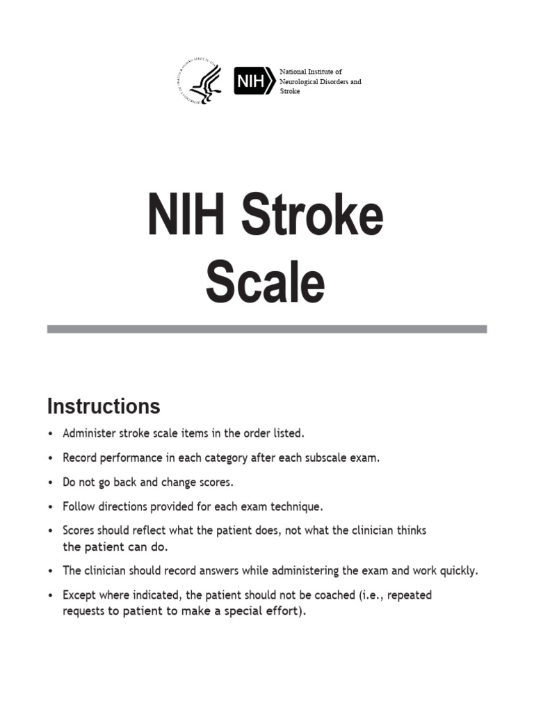NIH Stroke Scale Guide | PDF | Aphasia | Speech