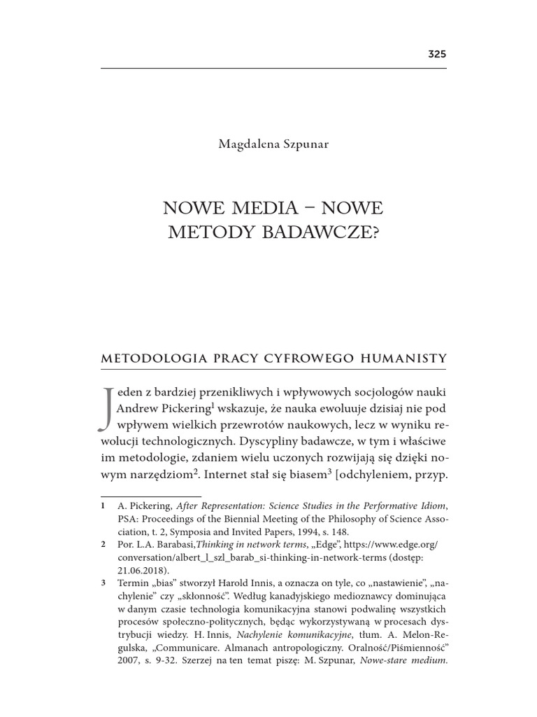 Nowe Media-Metody Badawcze-Szpunar | PDF