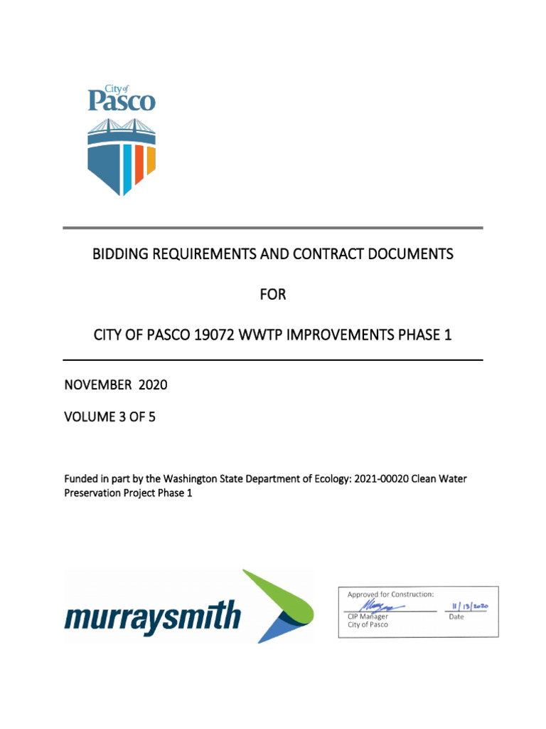 Volume 3 of 5 - 19072 WWTP Improvements Phase 1 | PDF | Thermal ...
