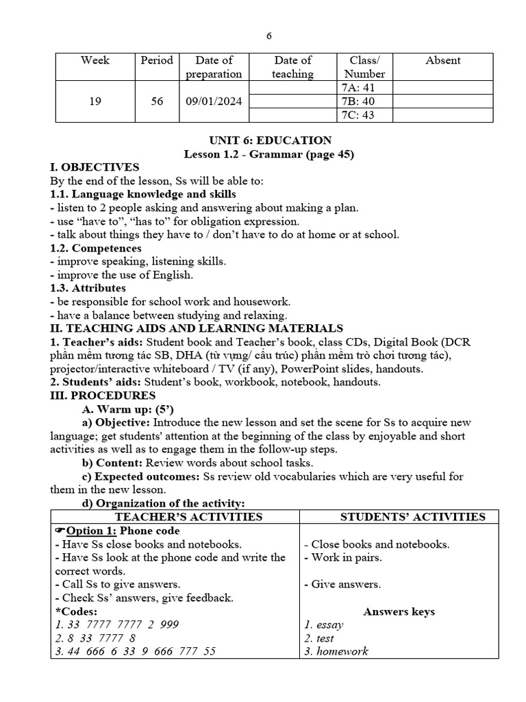 UNIT 6 - LESSON 1 - PART 2 - Grammar | PDF | Phrase | Human Communication