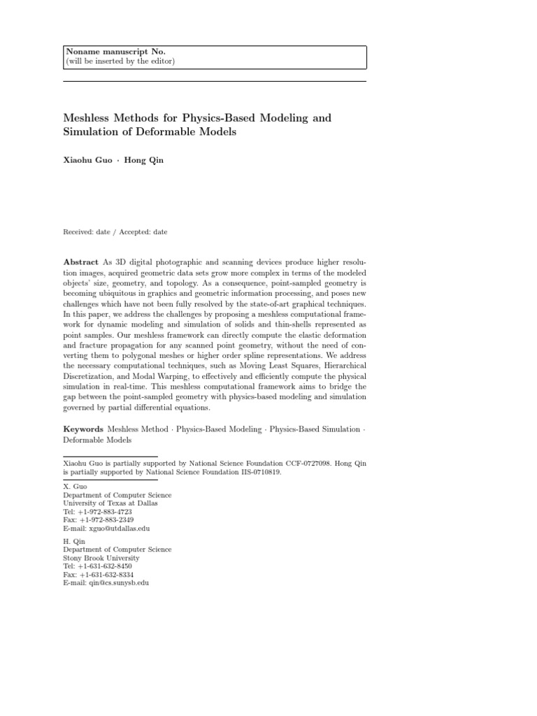 2009 Meshless Pdf Finite Element Method Geometry