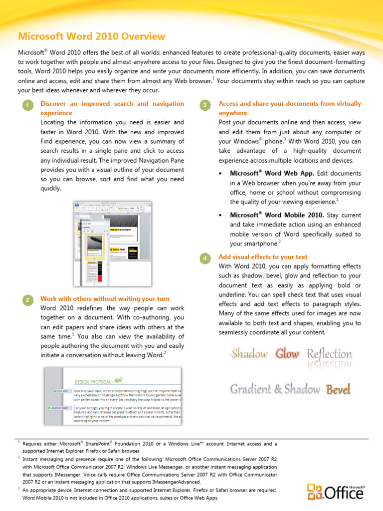 Microsoft Word 2010 Top10 Overview | PDF | Microsoft Word | Microsoft ...
