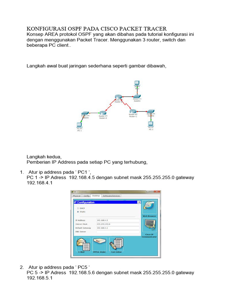 Konfigurasi Ospf Pada Cisco Packet Tracer | PDF