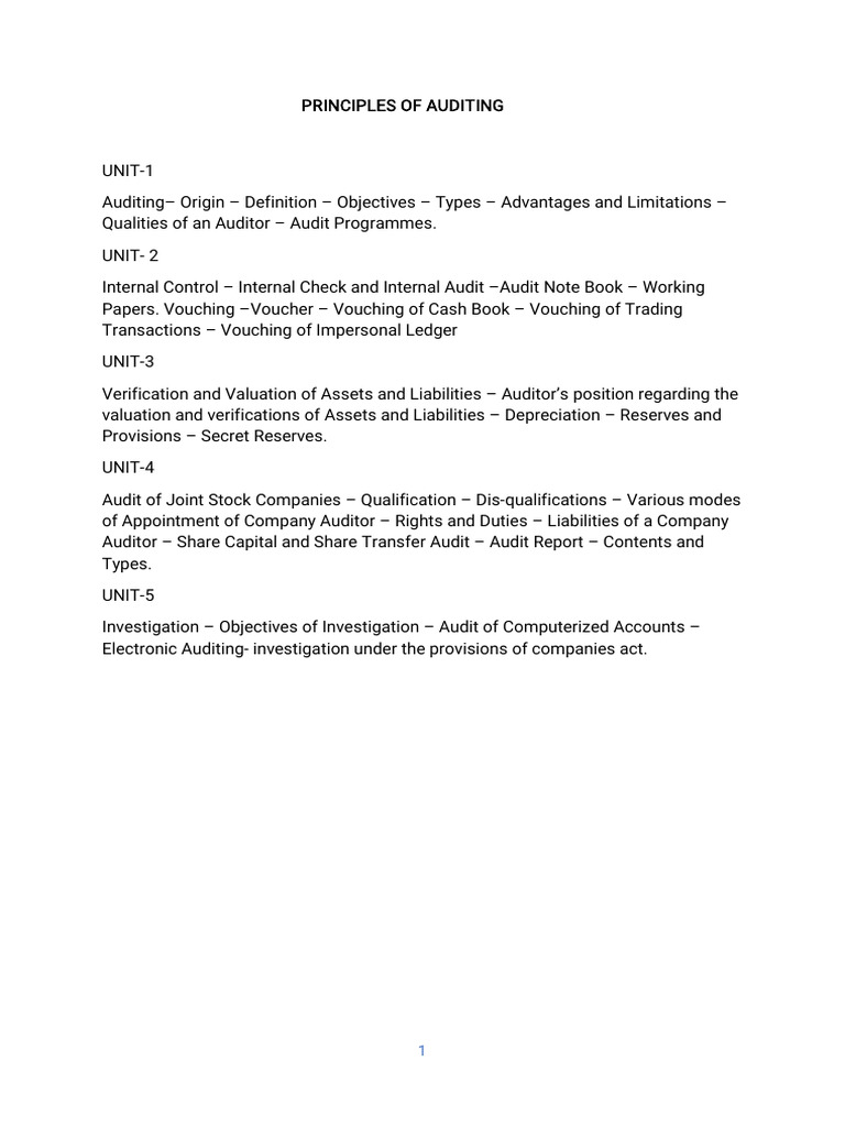 Principle of Auditing | PDF