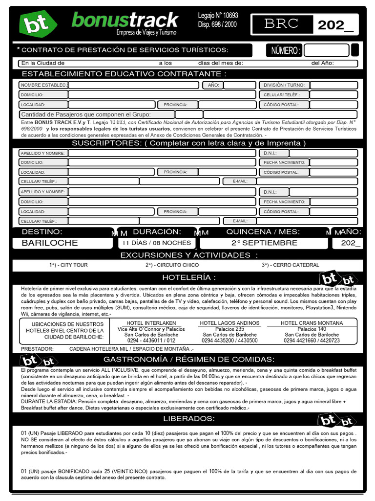 Detalle BRC 2024 (8 Noches $350.000 Micro) Santisimo Sacramento 2 | PDF | Póliza de seguros ...