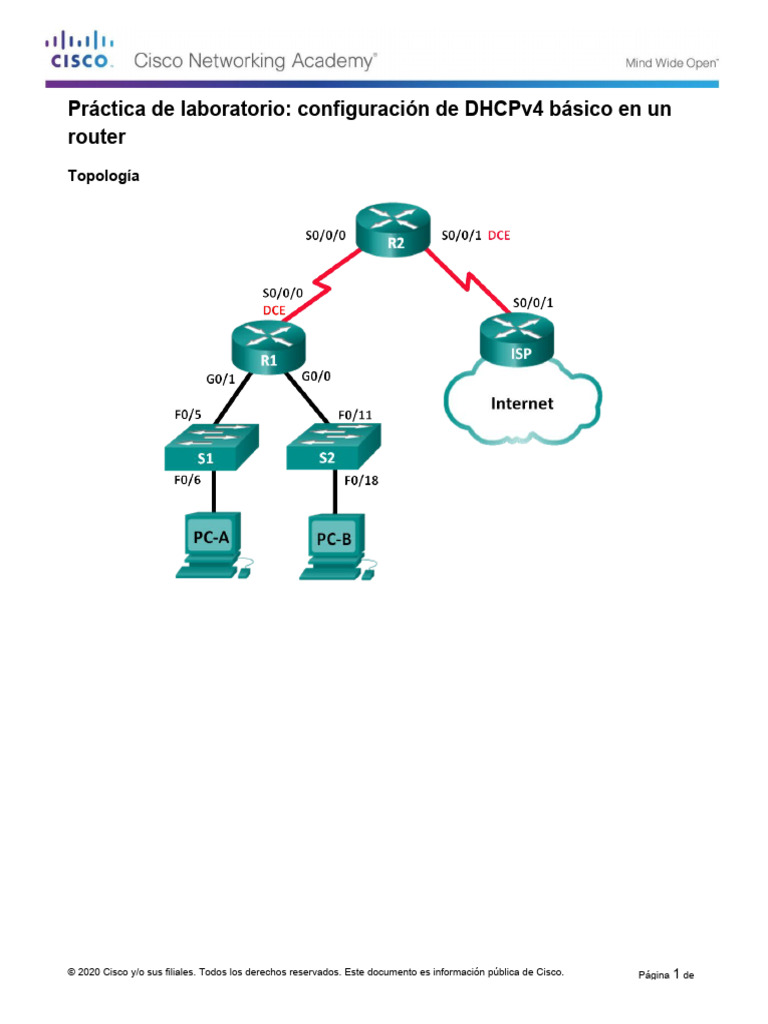 Configuring Basic DHCPv4 On A Router Respuestas PDF | PDF | Dirección IP | Enrutador (Computación)