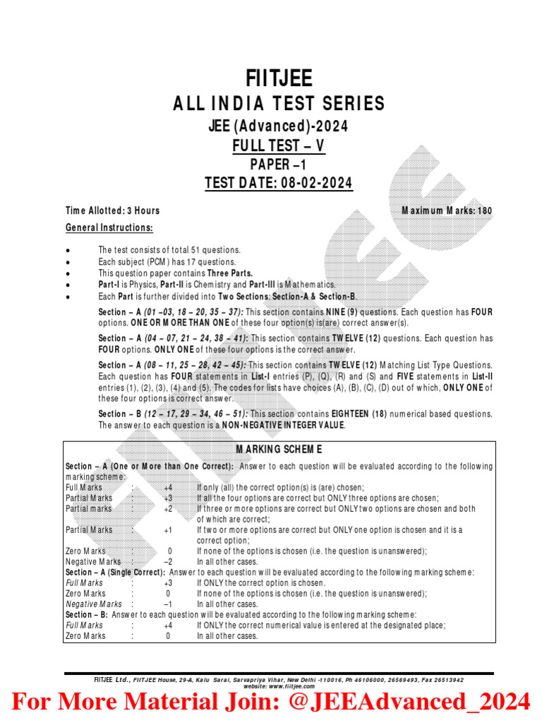 Aits Fitjee 2024 | PDF