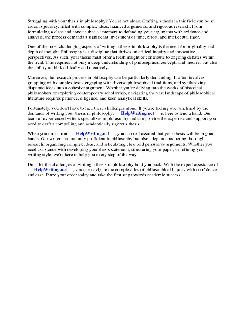 Thesis Philosophy Example | PDF | Essays | Leadership