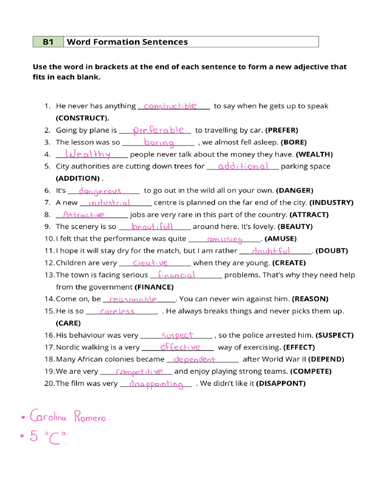VOCABULARY Word Formation | PDF