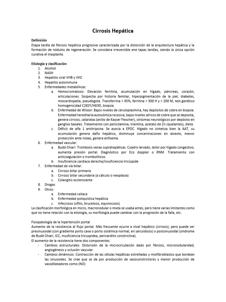 DHC Cirrosis Hepática | PDF | Cirrosis | Especialidades Medicas