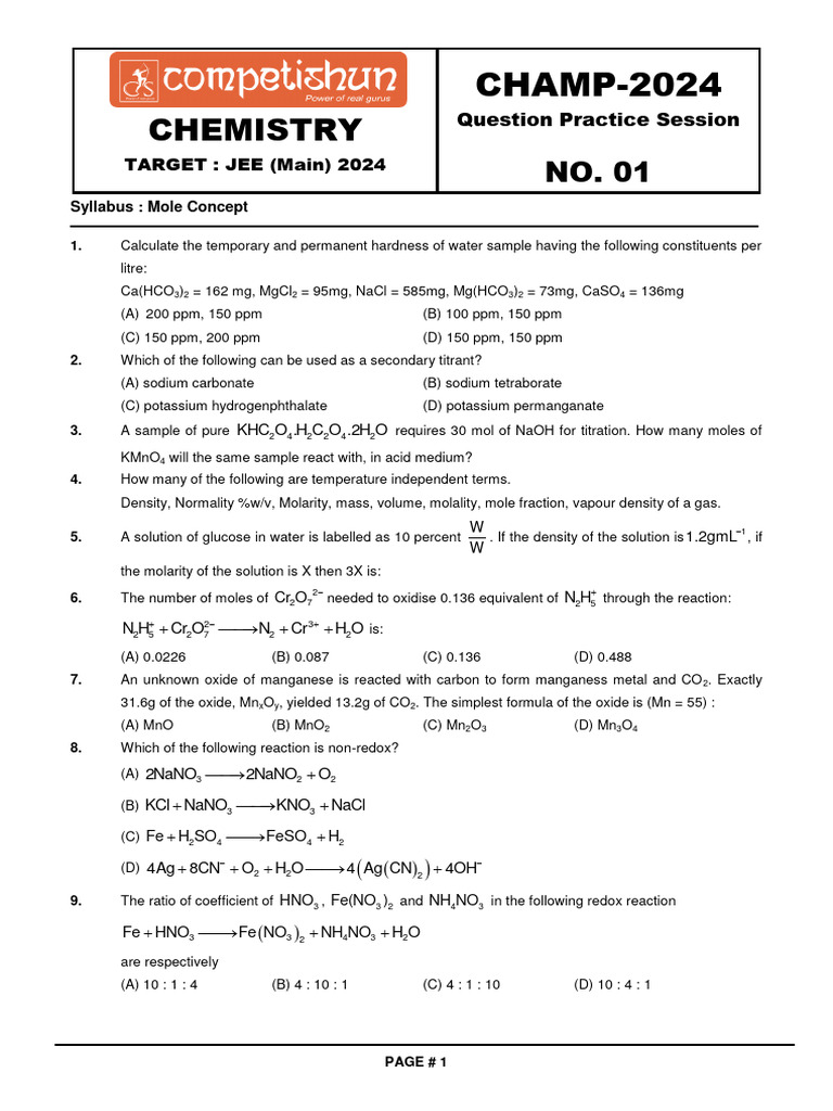 Class P Chem | PDF | Acid | Ph