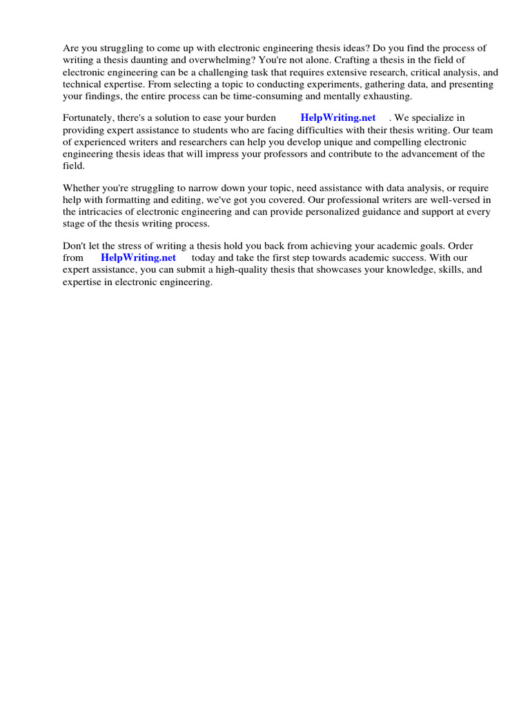 Electronic Engineering Thesis Ideas | PDF | Thesis | Engineering
