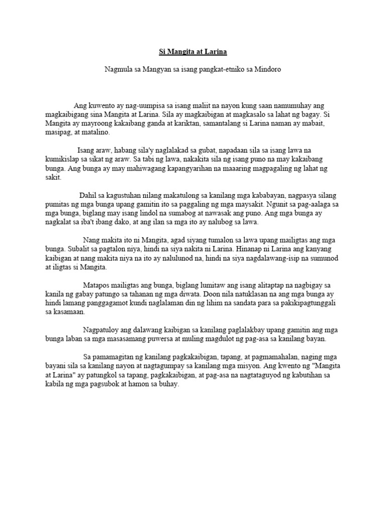 Si Mangita at Larina | PDF