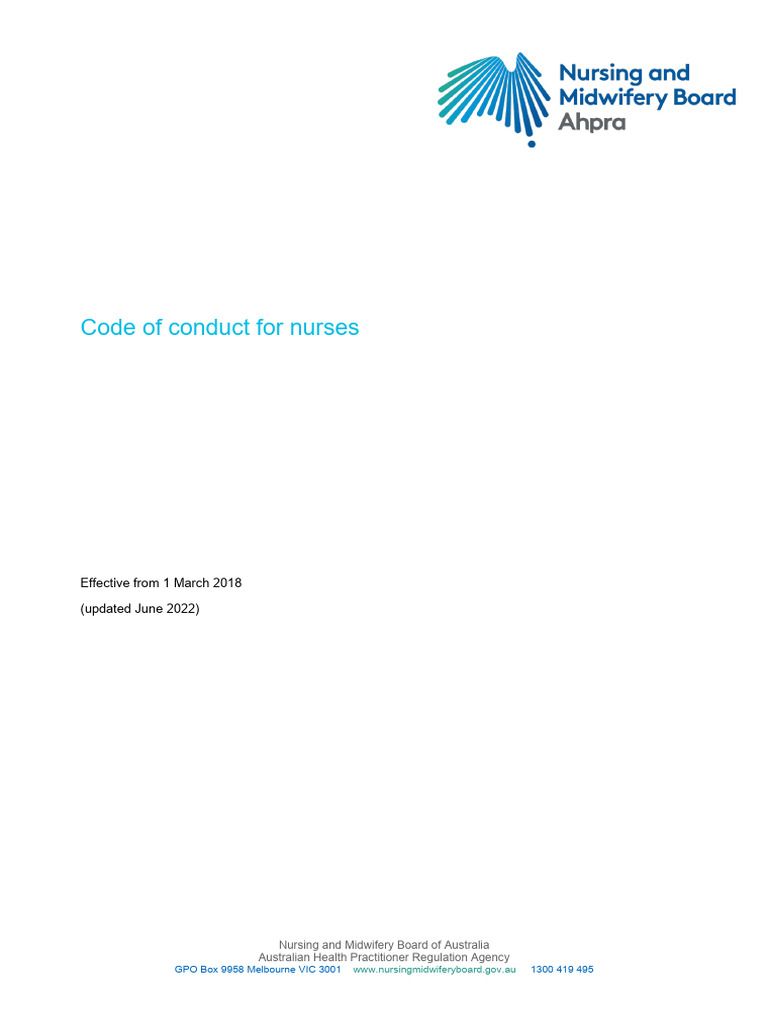 Code of Conduct For Nurses | PDF | Nursing | Informed Consent