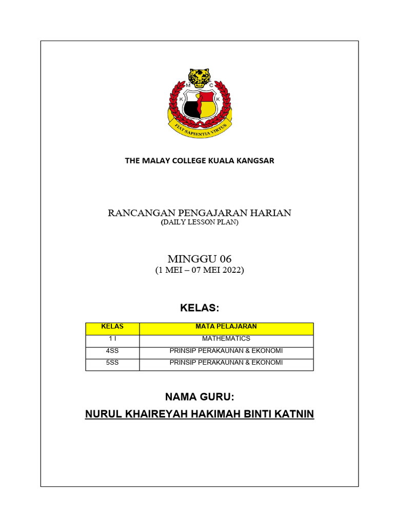 RPH 2023 Minggu 6 | PDF