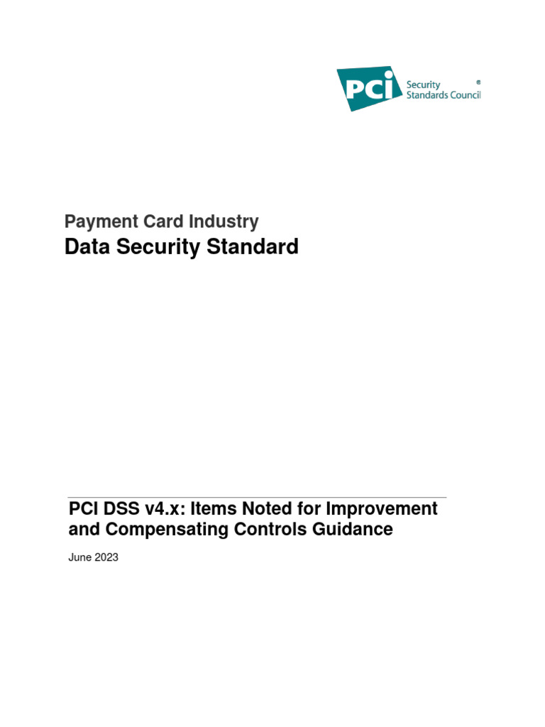 PCI DSS v4.x: Improvement & Controls Guide | PDF | Payment Card ...