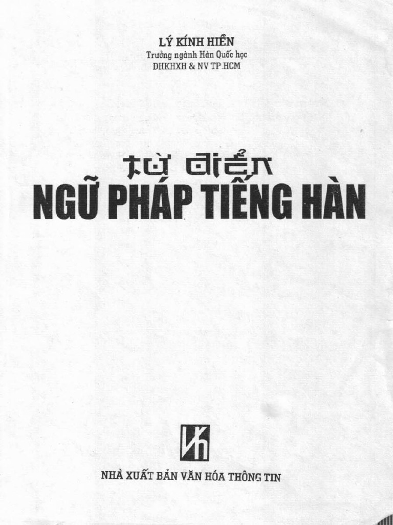 Tu Dien Ngu Phap Tieng Han (Full) | PDF